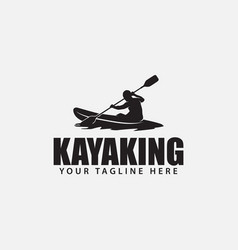 Kayaking logo design Royalty Free Vector Image