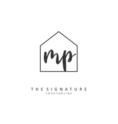 Mp initial letter handwriting and signature logo Vector Image