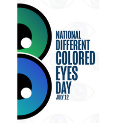 National different colored eyes day july 12 Vector Image