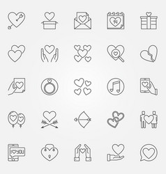 Valentines flat icons set Royalty Free Vector Image