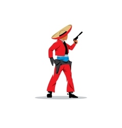 Western cowboy bandit with gun Royalty Free Vector Image