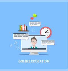 Video call concept banner design in flat style Vector Image