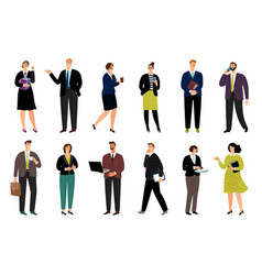 Business woman team set Royalty Free Vector Image