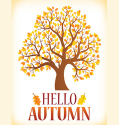 Autumn tree theme composition 2 Royalty Free Vector Image