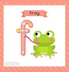 Letter f tracing frog eating fly Royalty Free Vector Image