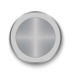 Realistic metal button Royalty Free Vector Image