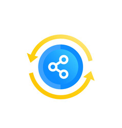 Sharing logo with arrows Royalty Free Vector Image