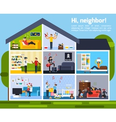 Neighbor conflicts infographic set Royalty Free Vector Image