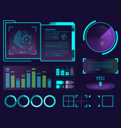 Futuristic ui design hologram screens chart Vector Image