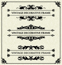 Vintage border set for design Royalty Free Vector Image