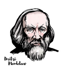 Dmitri mendeleev sleeping on table at laboratory Vector Image