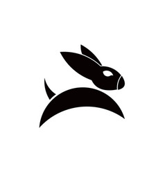 Animal rabbit one line art logo design Royalty Free Vector