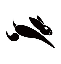 Animal rabbit one line art logo design Royalty Free Vector