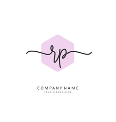 Rp initial letter handwriting and signature logo Vector Image