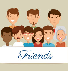 Group of boys friends characters Royalty Free Vector Image