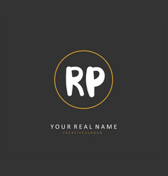Rp initial letter handwriting and signature logo Vector Image