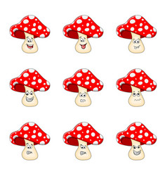 Cartoon mushroom toadstool isolated on white Vector Image