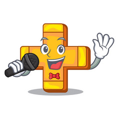 Gamer retro plus sign addition symbol cartoon Vector Image