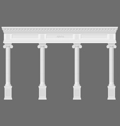 Antique white colonnade with old ionic columns Vector Image