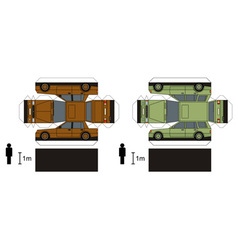 Paper model of a van Royalty Free Vector Image