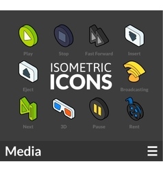 Isometric outline icons set 27 Royalty Free Vector Image