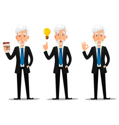 Business man with gray hair Royalty Free Vector Image