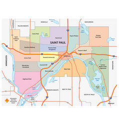 Administrative and road map phnom phen Royalty Free Vector