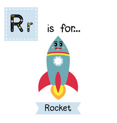 Letter r vocabulary rocket Royalty Free Vector Image