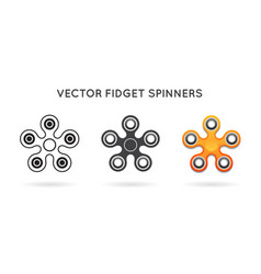 Fidget spinner from black contour lines on white Vector Image