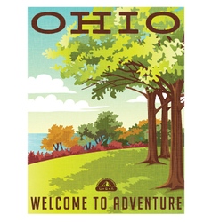 Connecticut travel poster or sticker Royalty Free Vector