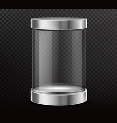 Product exhibit glass container realistic Vector Image