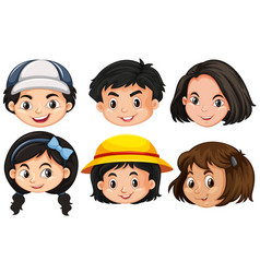 Different faces happy children Royalty Free Vector Image