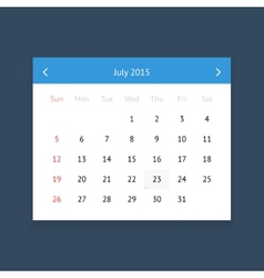 July 1 flat daily calendar icon Date and Vector Image