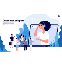 Call center concept customer support service help Vector Image