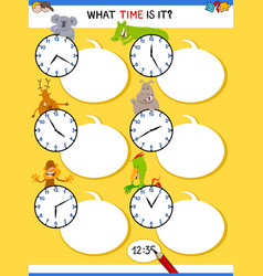 Telling time with clock educational activity Vector Image