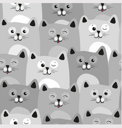 Cute cats colorful seamless pattern background Vector Image