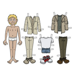 Paper doll boy Royalty Free Vector Image - VectorStock