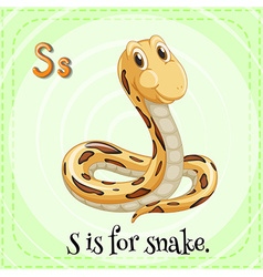 Cartoon snake flashcard for children Royalty Free Vector