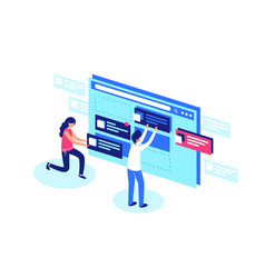 Web site development designers and programers Vector Image