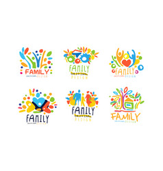 Family labels original design labels collection Vector Image