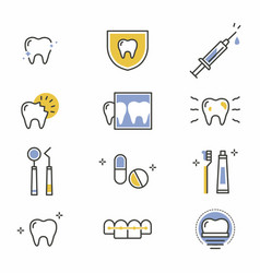 Mouth and tooth health set Royalty Free Vector Image