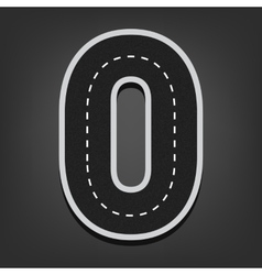 Seven number road font Royalty Free Vector Image