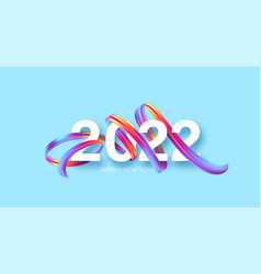 Calendar header 2022 number on colorful abstract Vector Image