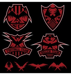 Football team crests set with eagles design Vector Image