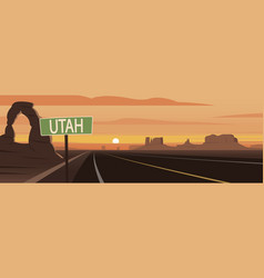 Utah monument valley travel poster Royalty Free Vector Image