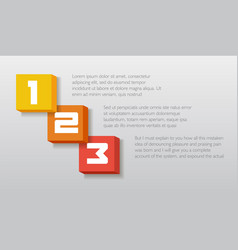 3d blocks template rectangle element of chart Vector Image