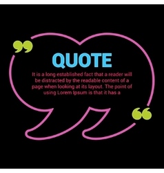 Realistic glowing shape neon quote frame isolated Vector Image