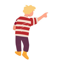 Little girl pointing up finger Royalty Free Vector Image