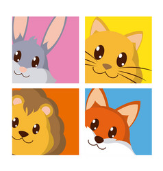 Square rabbit cartoon Royalty Free Vector Image