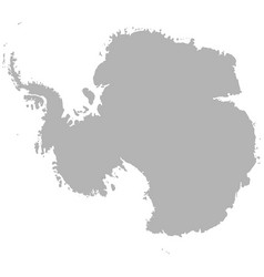 Antarctic map outline ice continent Royalty Free Vector